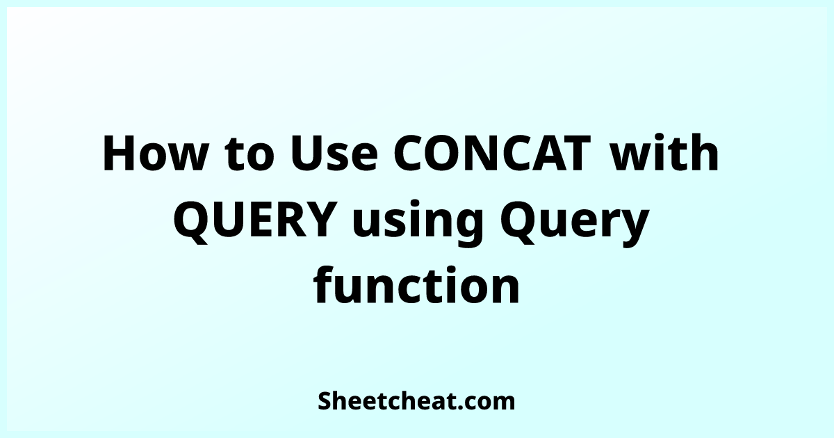How To Use Concat With Query Using Query Function 5885